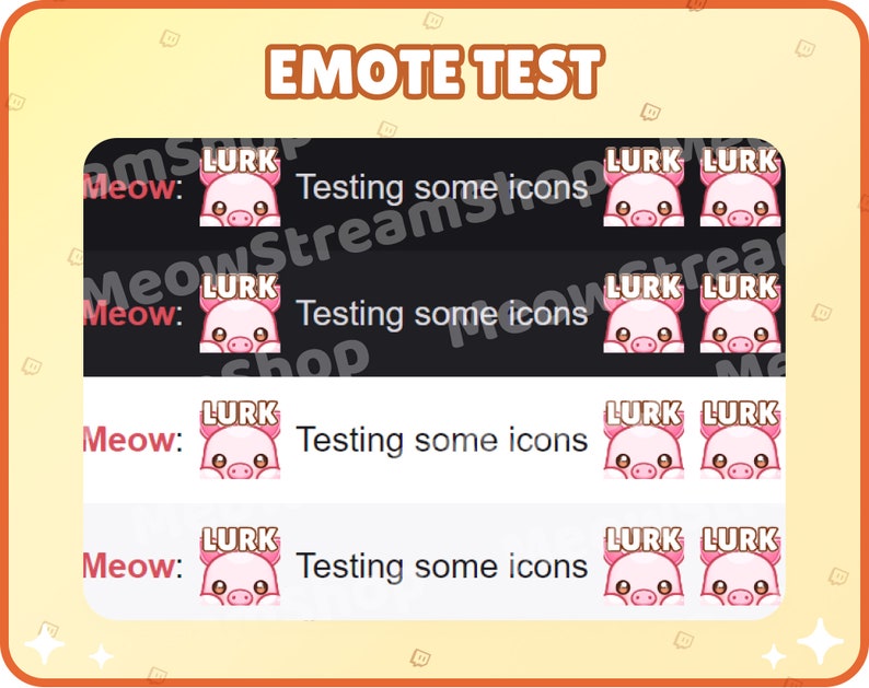 Twitch Emote / Cute Pig Lurk Emotes / Cute Pink Piggy Sub Emoji - Etsy
