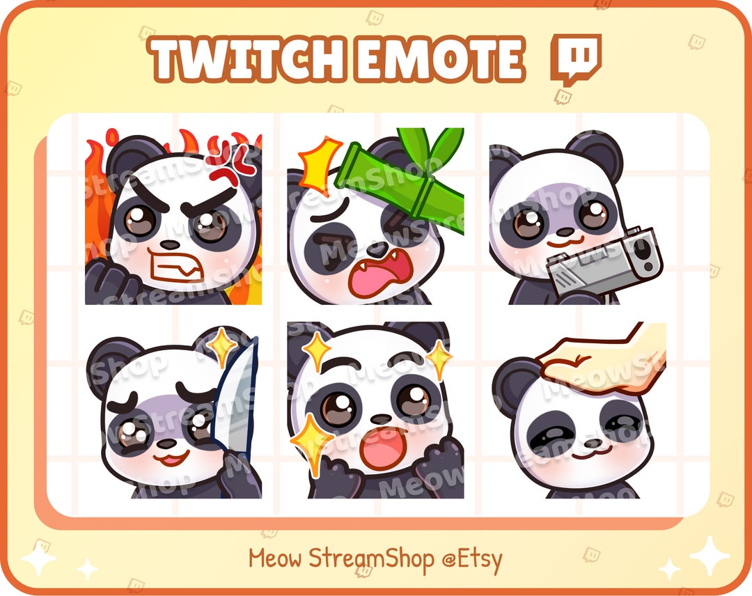 Twitch Emote / Panda Emoji Pack #3 (rage Angry, Bonk, Gun, Knife ...