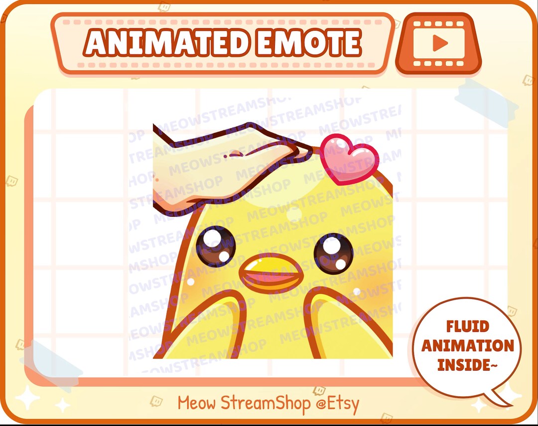 Twitch Animated Emote / Cute Chick Animated Emotes Head Pat, Love Heart ...