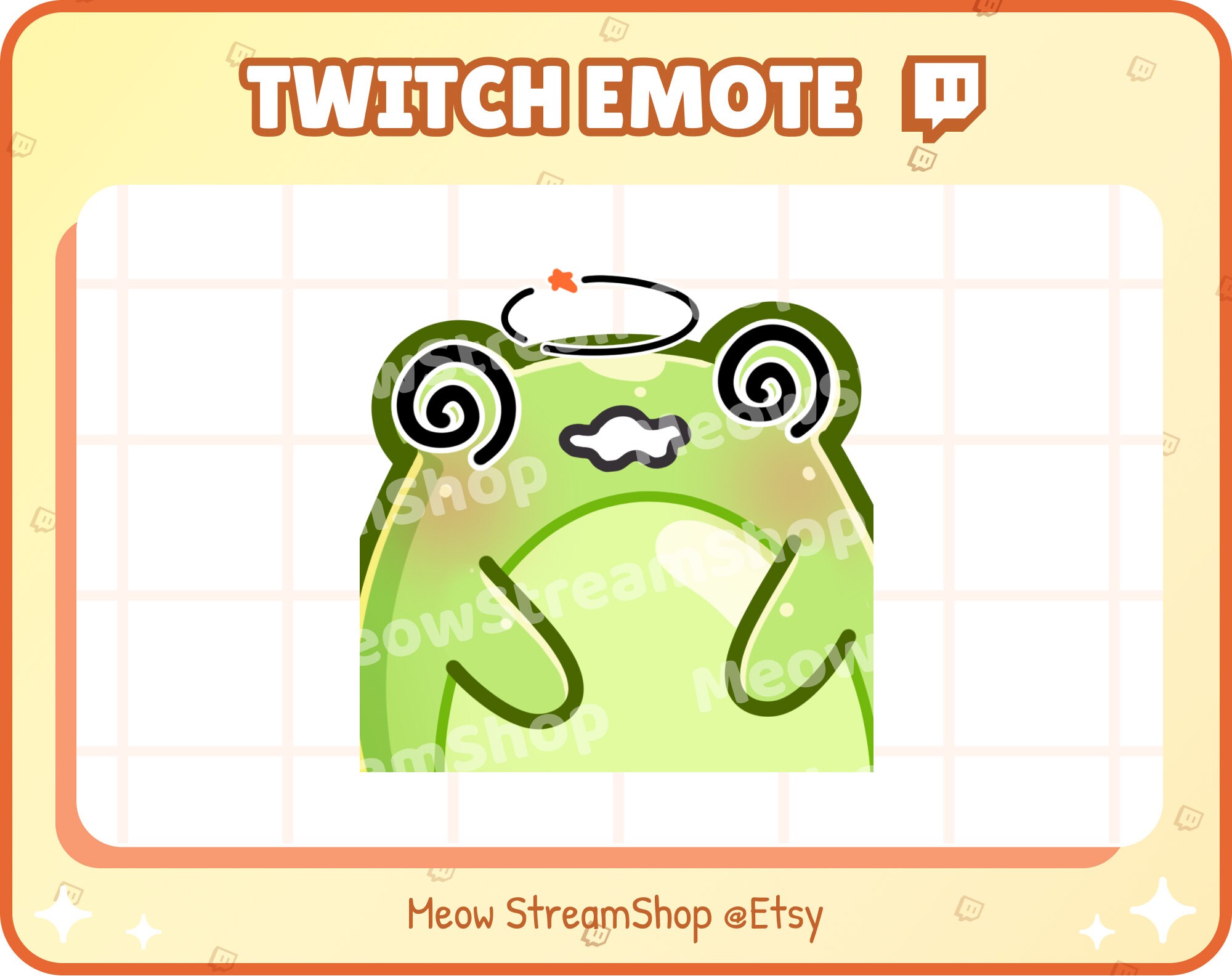 Twitch Emote / Cute Frog Confuse Dizzy Emote / Cute Frog | Etsy