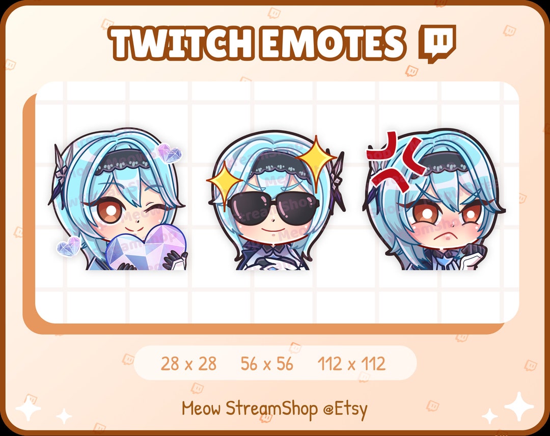 Twitch Emote - Eula Emotes Pack (heart, EZ, Angry) - Genshin Impact Sub ...