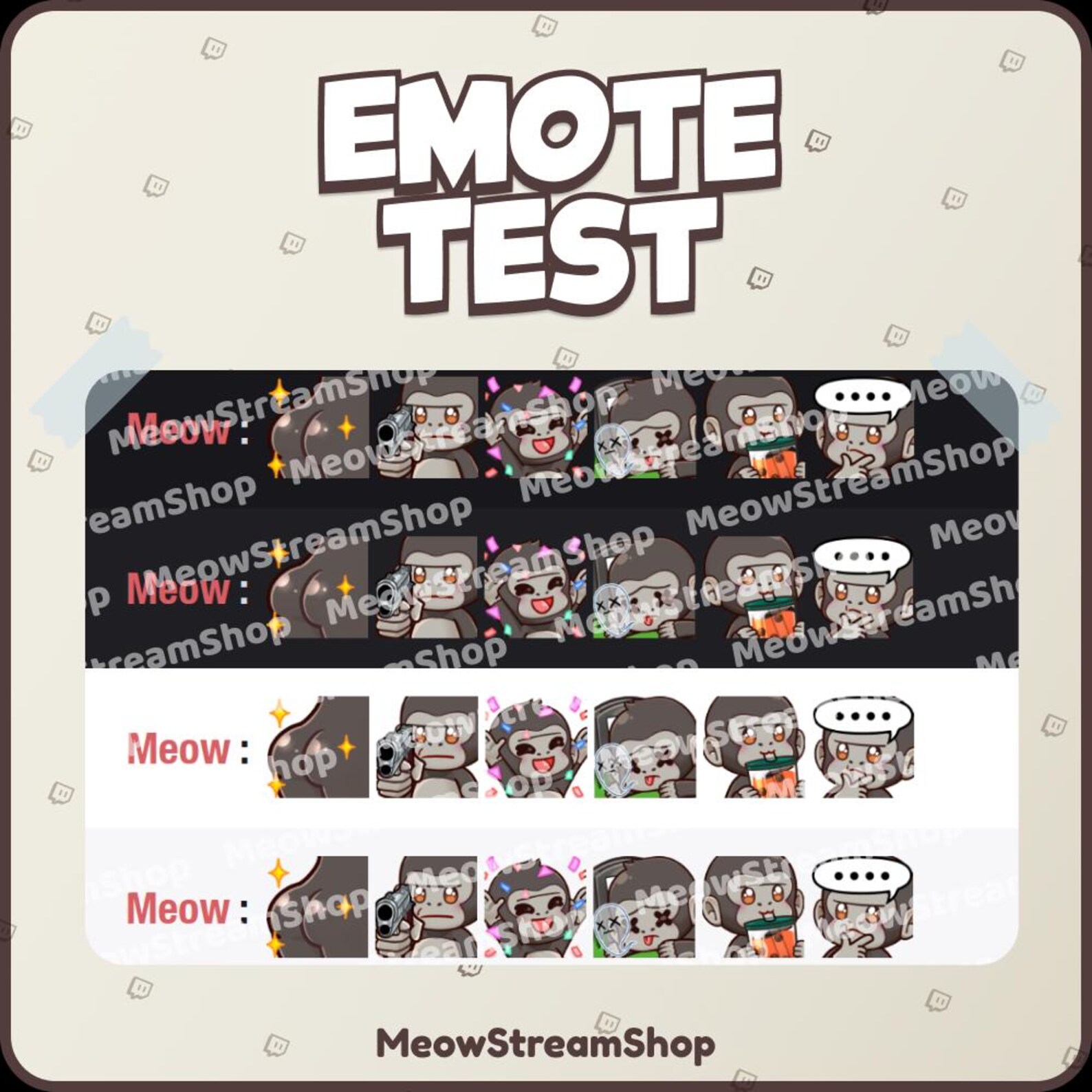 Gorilla Emote Mega Pack Vol. 1 – 24 Cute Twitch Emotes | Vtuber ...