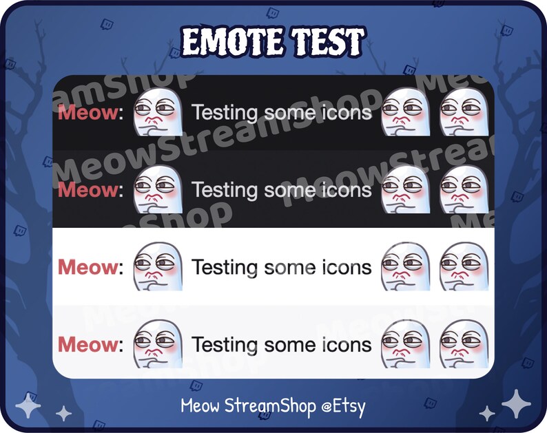 Twitch Emote / Cute Ghost Hmm, SUS, Think Emote / Kawaii Spooky Ghost ...