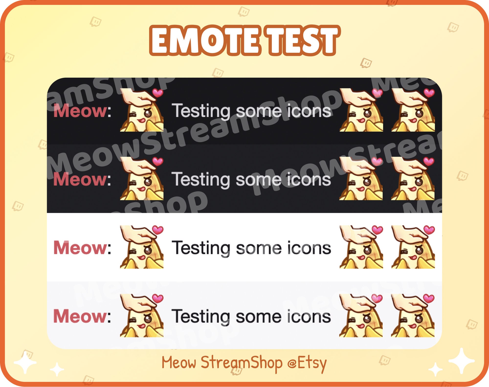 Twitch Emote / Cute Banana Pat, Head Pat, Happy, Love Emotes / Kawaii ...