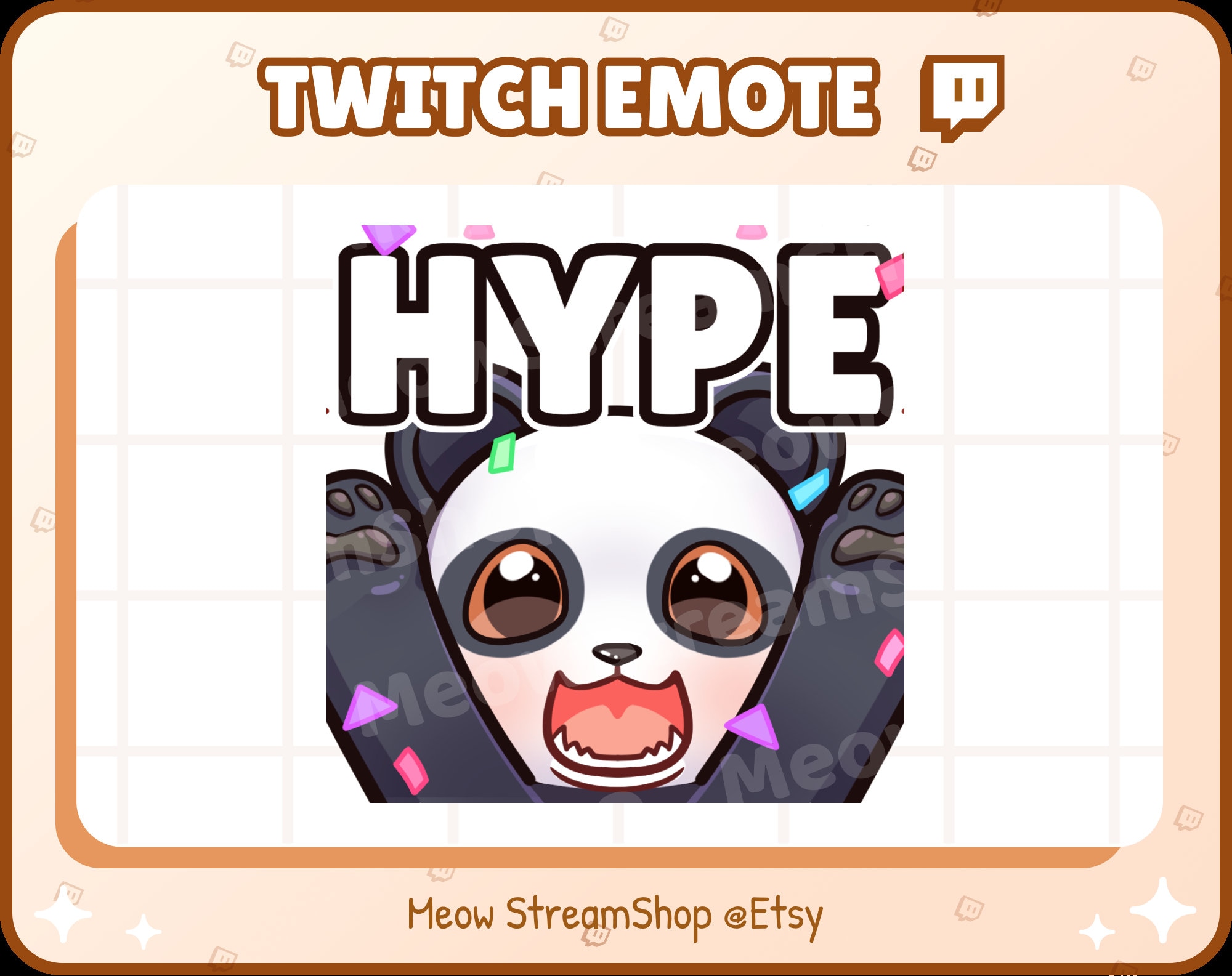 Twitch Emote / Panda Hype emoji for streamer / Cute Kawaii | Etsy