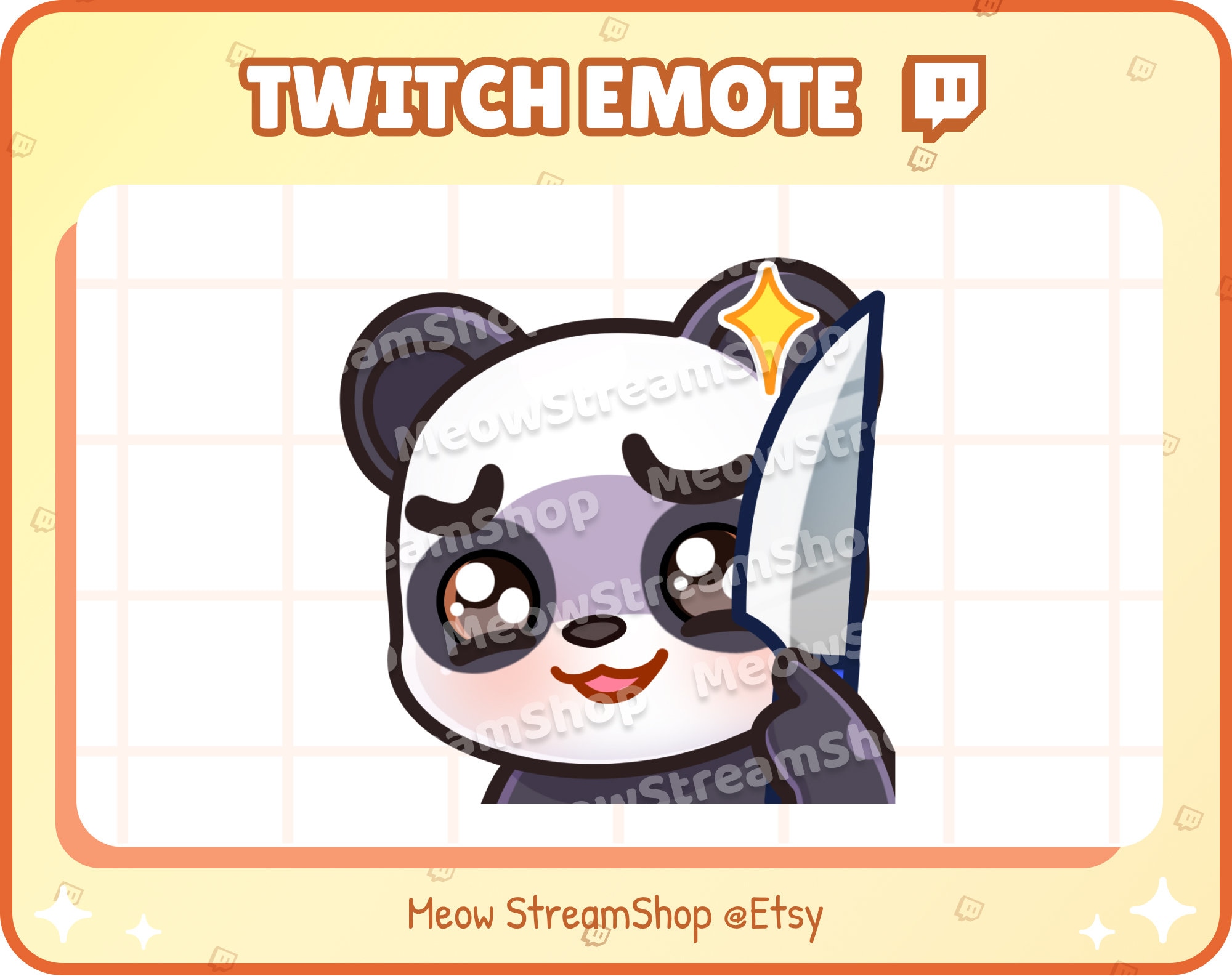 Twitch Emote / Panda Knife Yandere Emotes / Cute Kawaii Panda | Etsy Canada