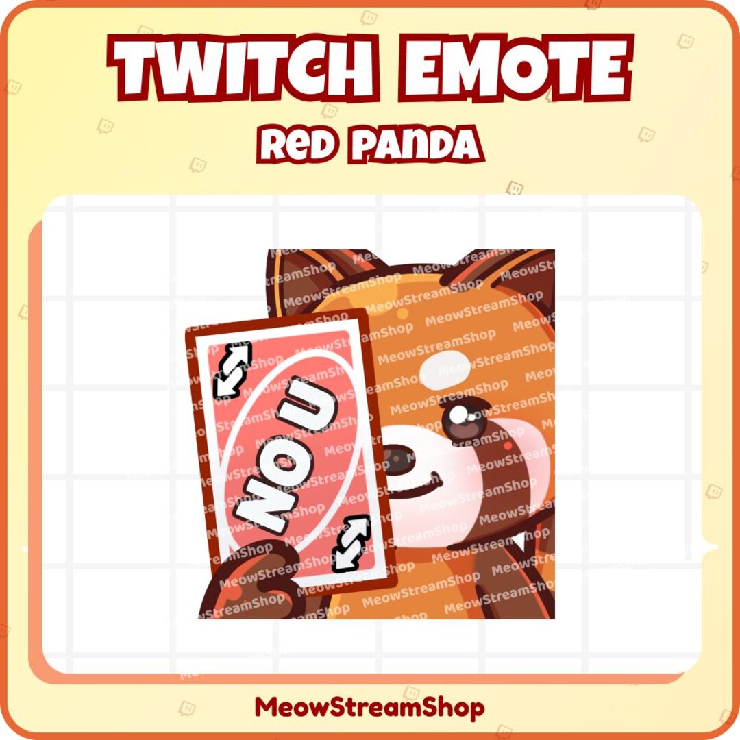 Red Panda NO U Uno Card Twitch Emote – Cute Twitch Emote PNG | Discord ...