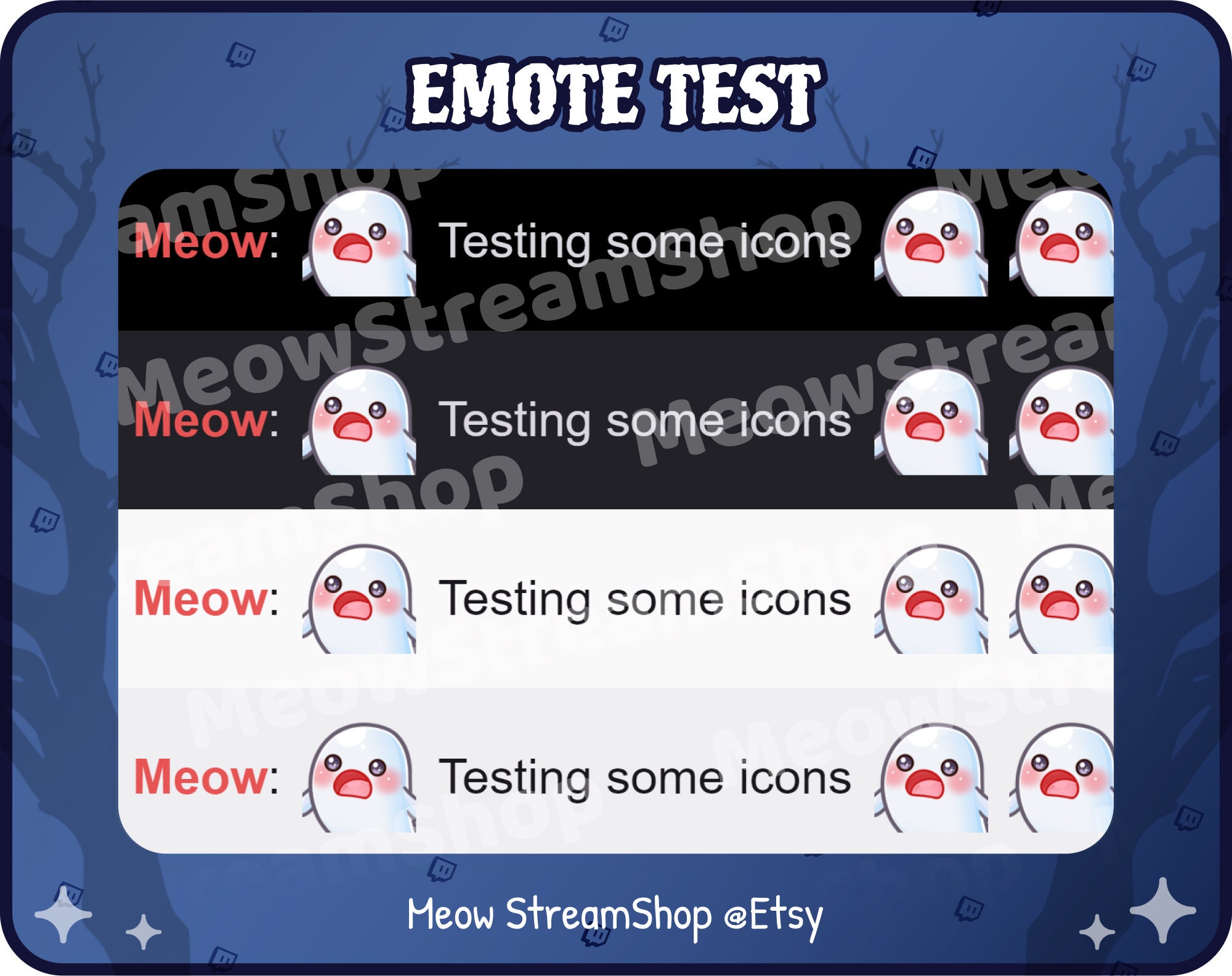 Twitch Emote / Cute Ghost Shock Amazed Pog Emote / Kawaii - Etsy Canada