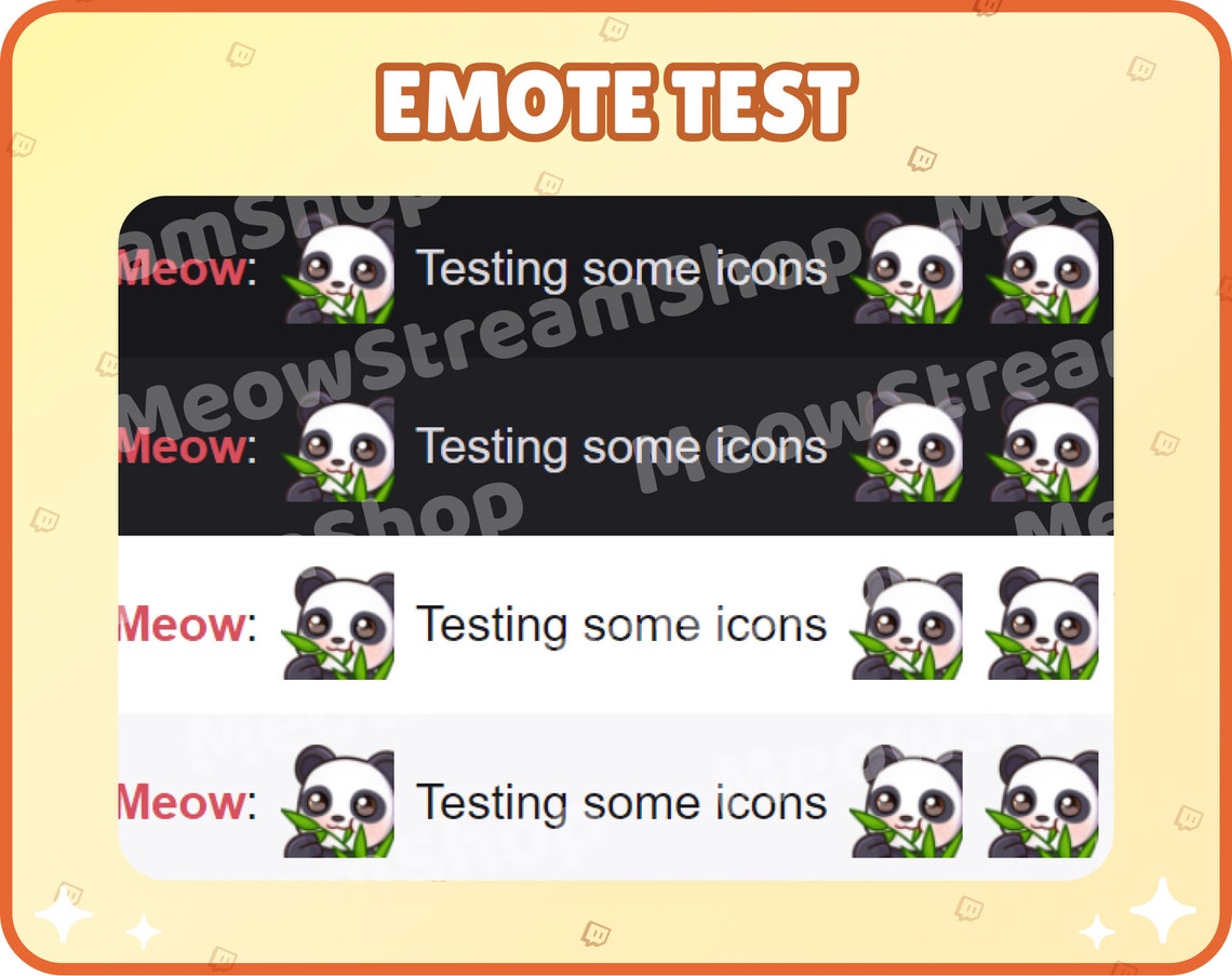 Twitch Emote / Panda Eat, Nom Nom, Eat Bamboo / Cute Kawaii Panda Sub ...