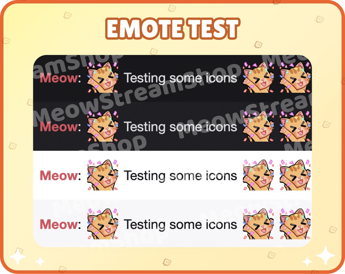Twitch Emote / Cute Orange Cat Hype, Happy, Confetti, Cheer Emotes ...