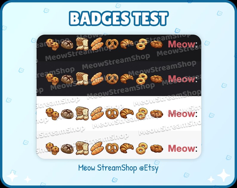 8x Twitch Sub Bit Badges Cute Pastry Bread Cupcake - Etsy