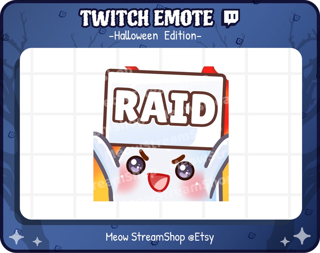 Twitch Emote / Cute Ghost Raid Emote / Kawaii Spooky Ghost Halloween ...