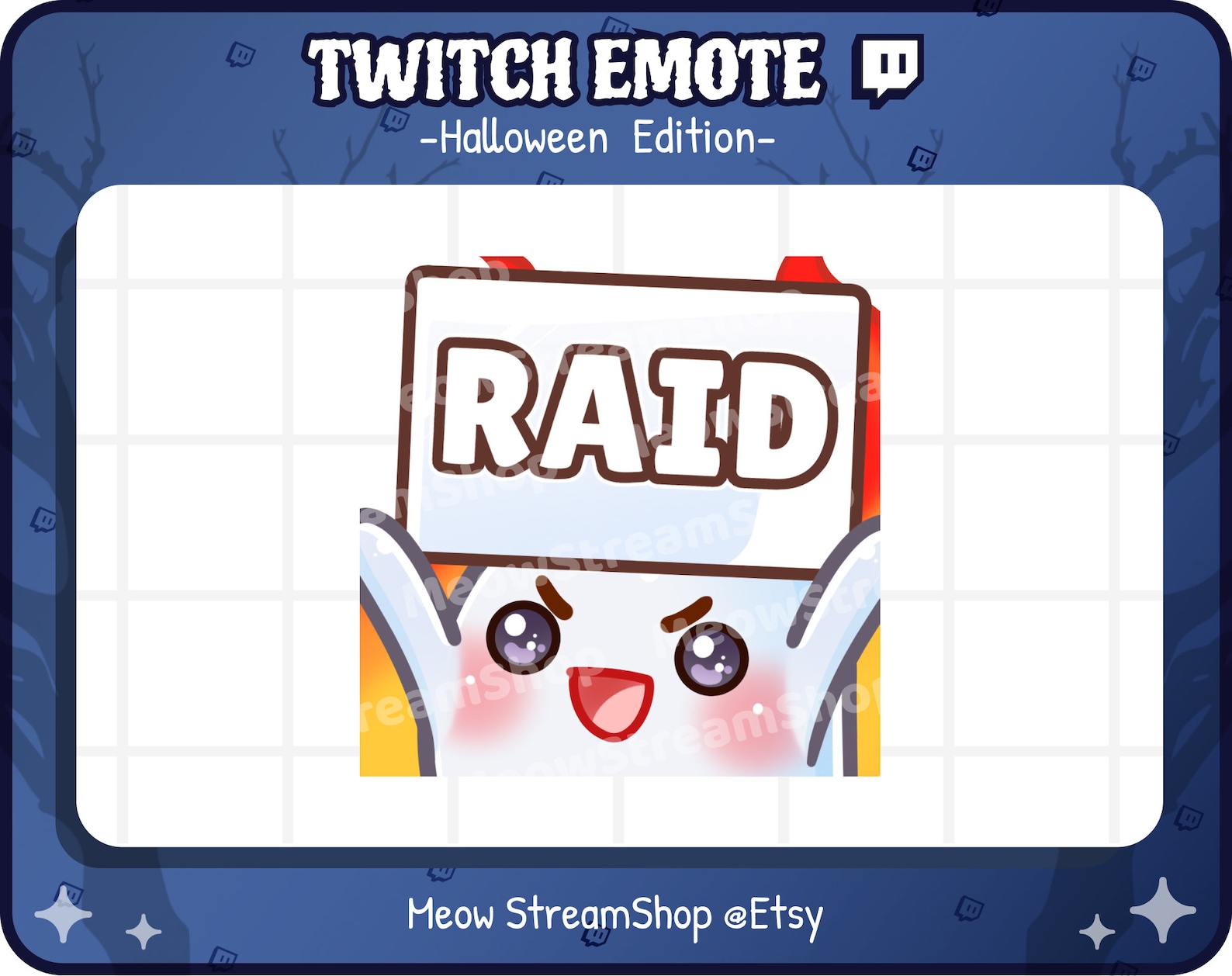 Twitch Emote / Cute Ghost Raid Emote / Kawaii Spooky Ghost - Etsy