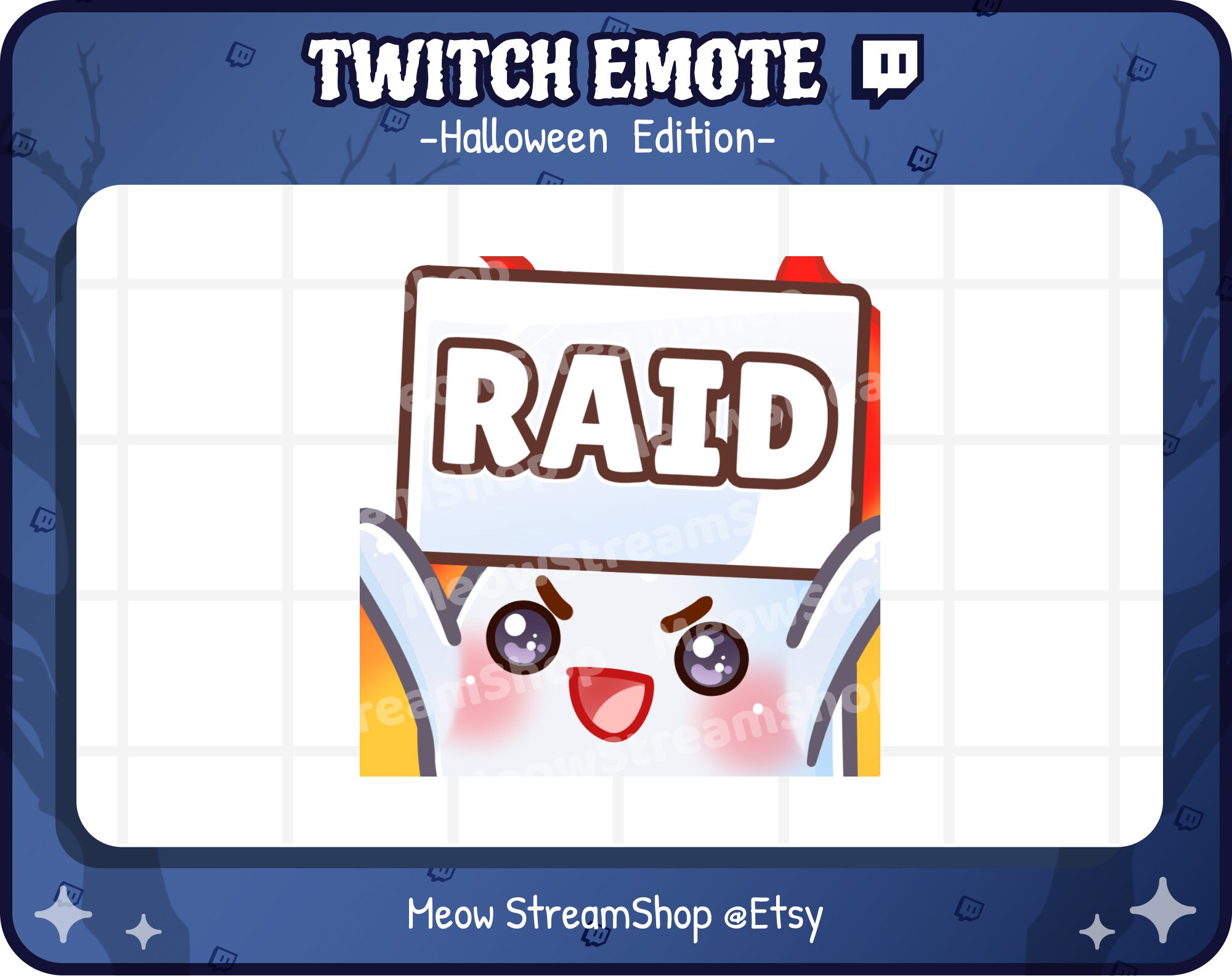 Twitch Emote / Cute Ghost Raid Emote / Kawaii Spooky Ghost | Etsy