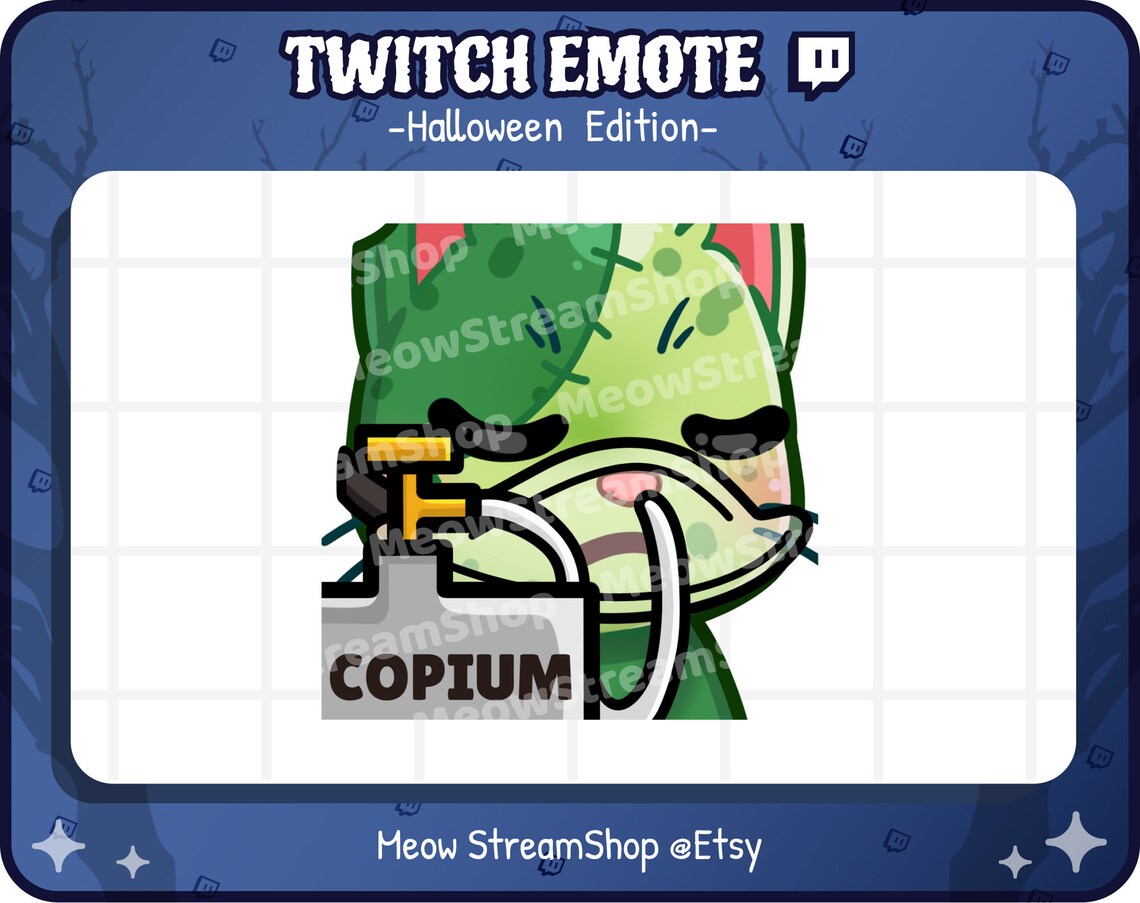 Twitch Emote / Cute Zombie Cat Copium Emotes / Kawaii Zombie Kitten ...