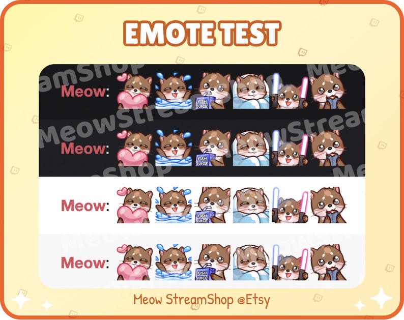 Twitch Emote Cute Otter Emotes Pack 1 Heart Hype Sip Etsy Ireland