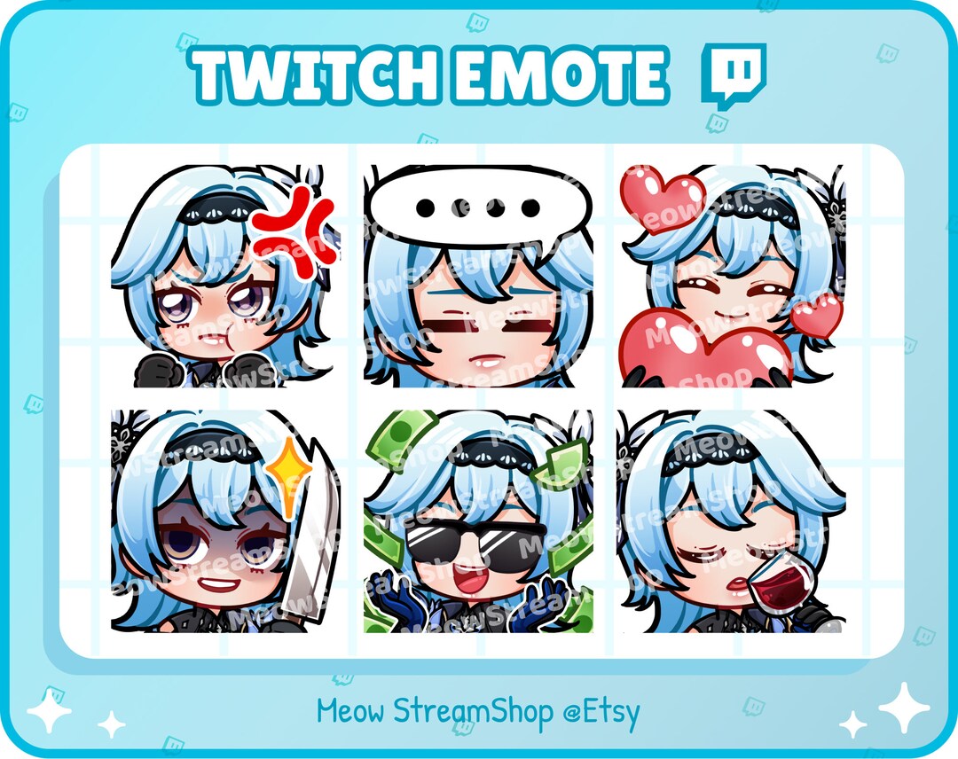 Twitch Emote / Eula Lawrence Emotes Pack 1 angry, Flat, Heart, Knife ...