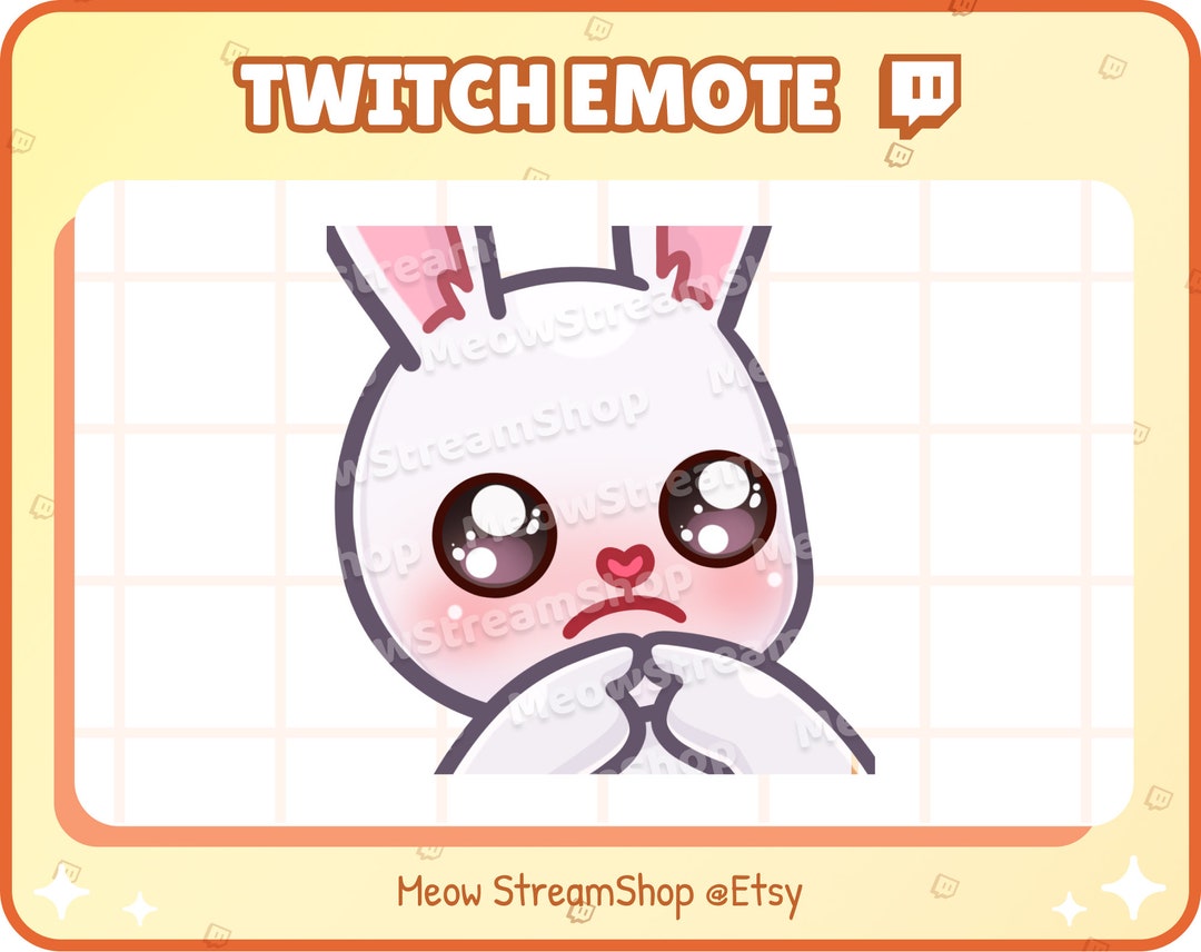 Twitch Emote / Cute Rabbit Shy, Touching Finger, Blushing, Blush ...