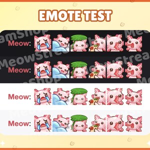 Twitch Emote / Cute Axolotl Emotes Pack #7 (cry, Sleep, Wait, Pizza ...