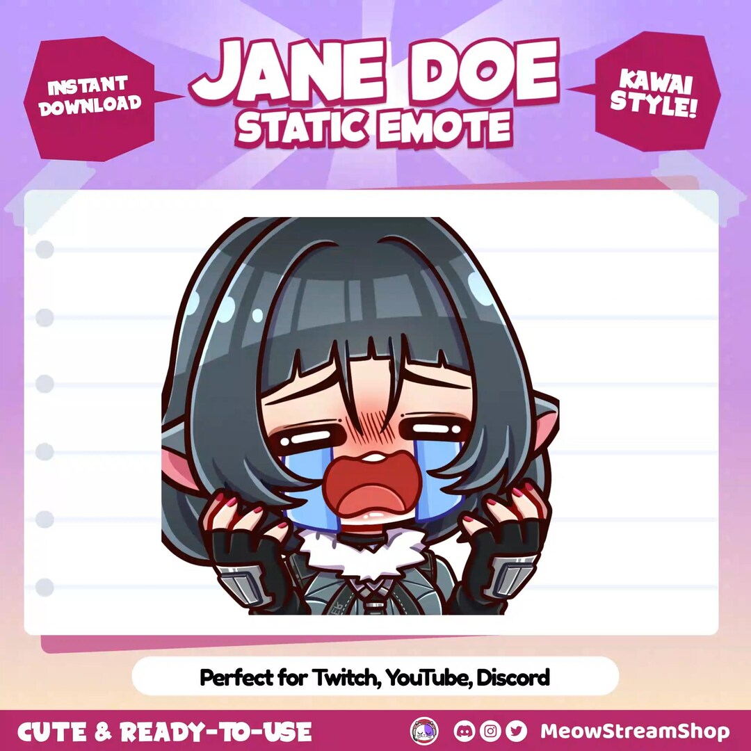 Twitch Emote / Jane Doe Cry, Sad, Sobbing Emote / Zenless Zone Zero Sub ...