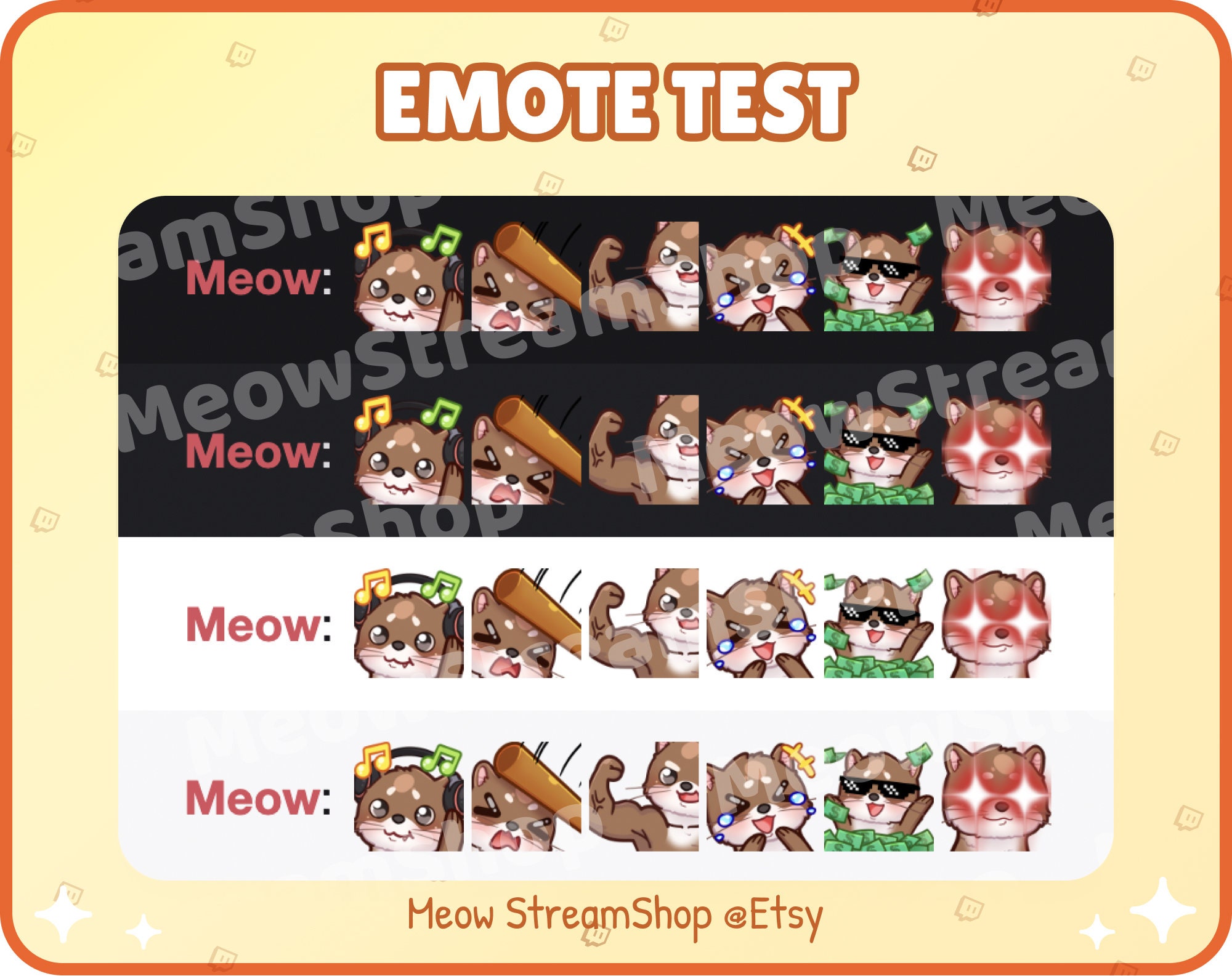 Twitch Emote / Cute Otter Emotes Pack #3 (jam, Bonk, Flex, Lol, Money ...