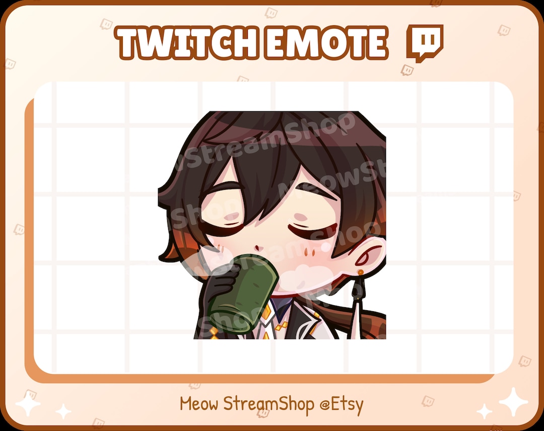 Twitch Emote Zhongli SIP, Drink Emote Genshin Impact Sub Emoji for ...