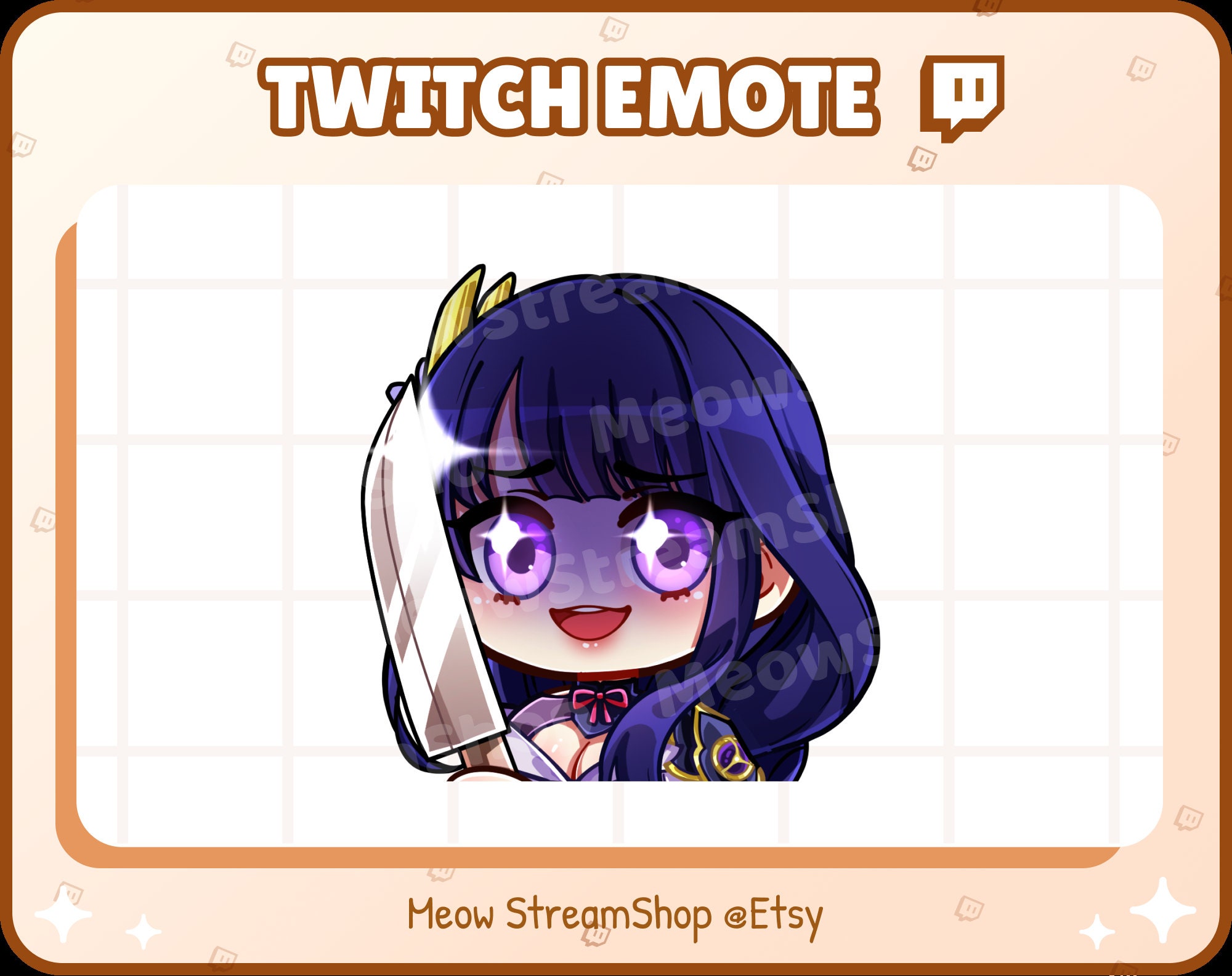 Twitch Emote - Baal Raiden Shogun Knife, Yandere Emote - Genshin Impact ...