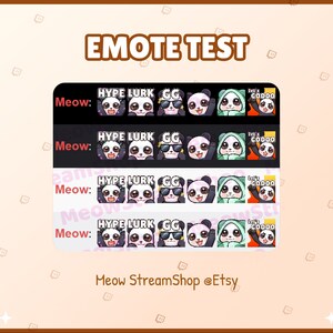 Twitch Emote / Panda Emoji Pack (hype, Hi, Comdy, Lurk. Lurk, Let's Go ...