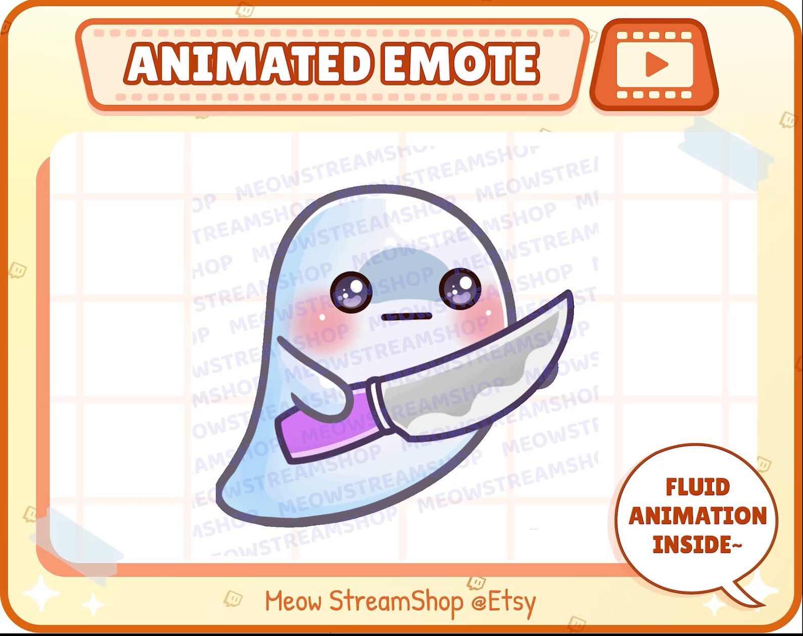 Twitch Animated Emote / Cute Ghost Animated Emotes Knife, Kill, Yandere ...