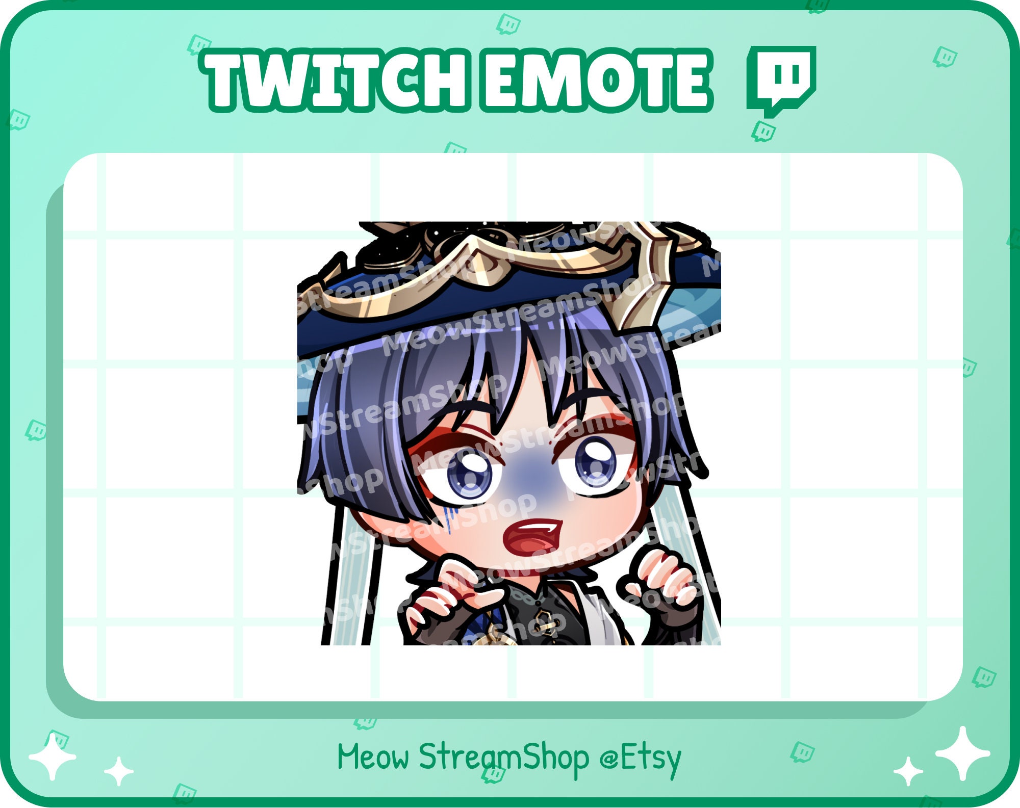 Twitch Emote / Wanderer Scaramouche shock shock paniced - Etsy México