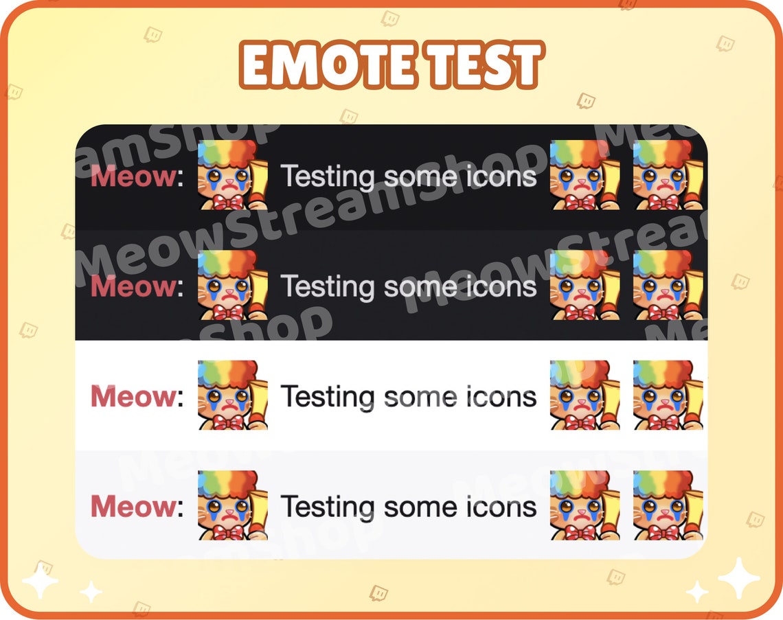 Twitch Emote / Cute Orange Cat Clown Funny Silly Emotes / - Etsy