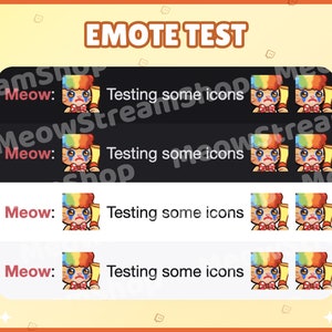 Twitch Emote / Cute Orange Cat Clown, Funny, Silly Emotes / Kawaii ...