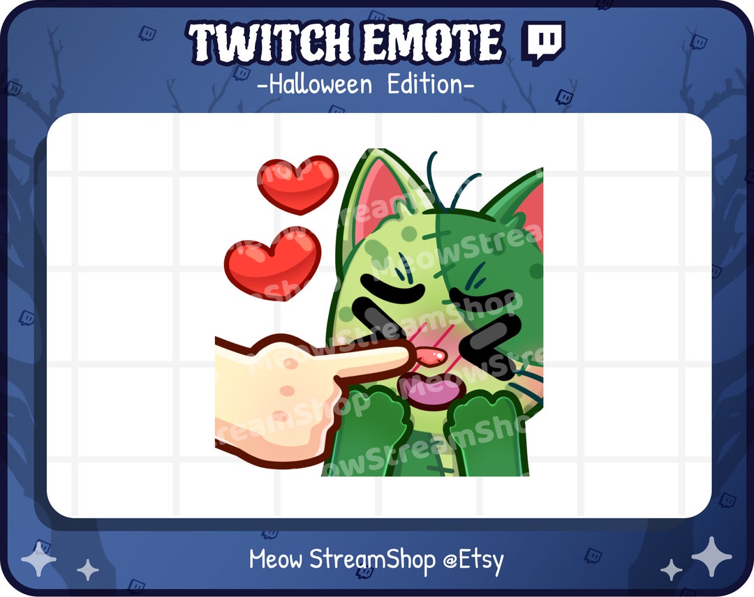 Twitch Emote / Cute Zombie Cat Poke, Nose Poke, Touch Emotes / Kawaii ...