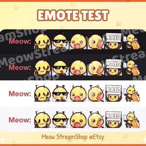 Twitch Emote / Cute Bee Emotes Pack #4 (uwu, GG, Gasp, Pog, Raid, Sip ...