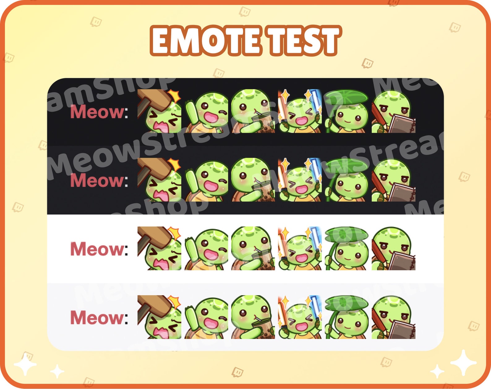 Twitch Emote / Cute Tortoise Emotes Pack #2 (waving, Bonk, Note ...