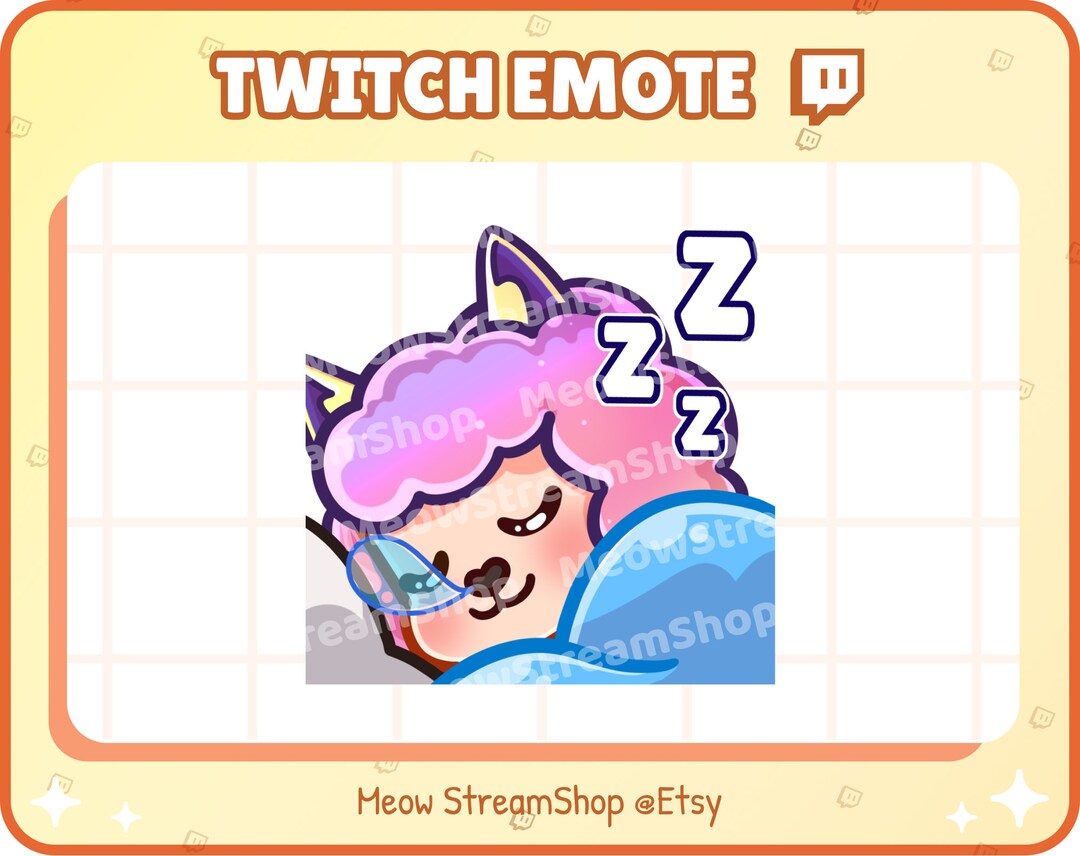 Twitch Emote / Cute Rainbow Alpaca Sleep, Tired, Offline Emote/ Chibi ...