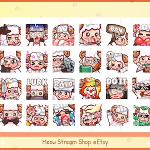 Twitch Emote / Cute Sheep Pack #1 Emotes (24 Emotes Ready to Use ...