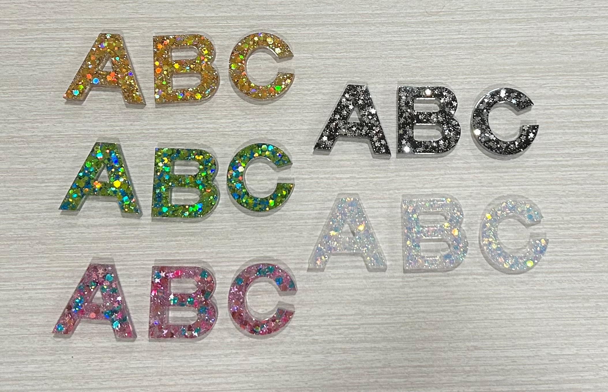 Sparkly Alphabet Educational Toys, Glittery Magnets, Resin Numbers and ...