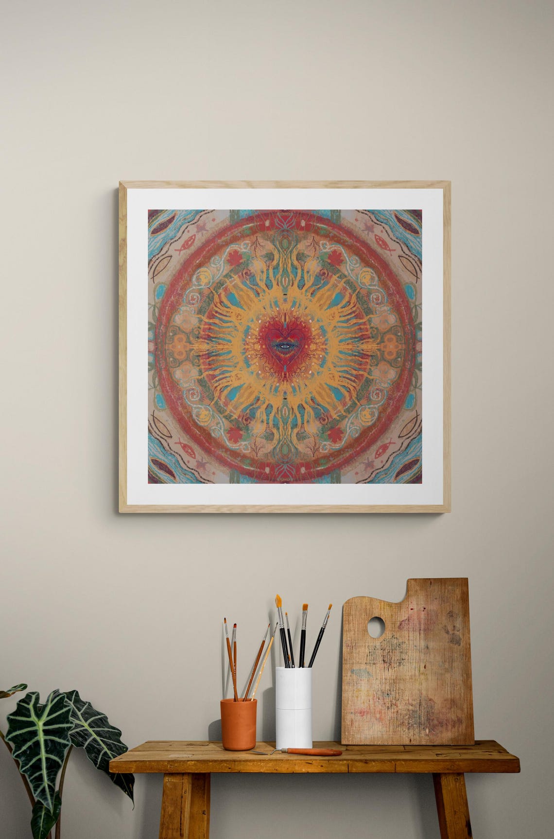 MANDALA SACRED HEART/ High Frequency Art/ Holistic Home/ Signed by ...