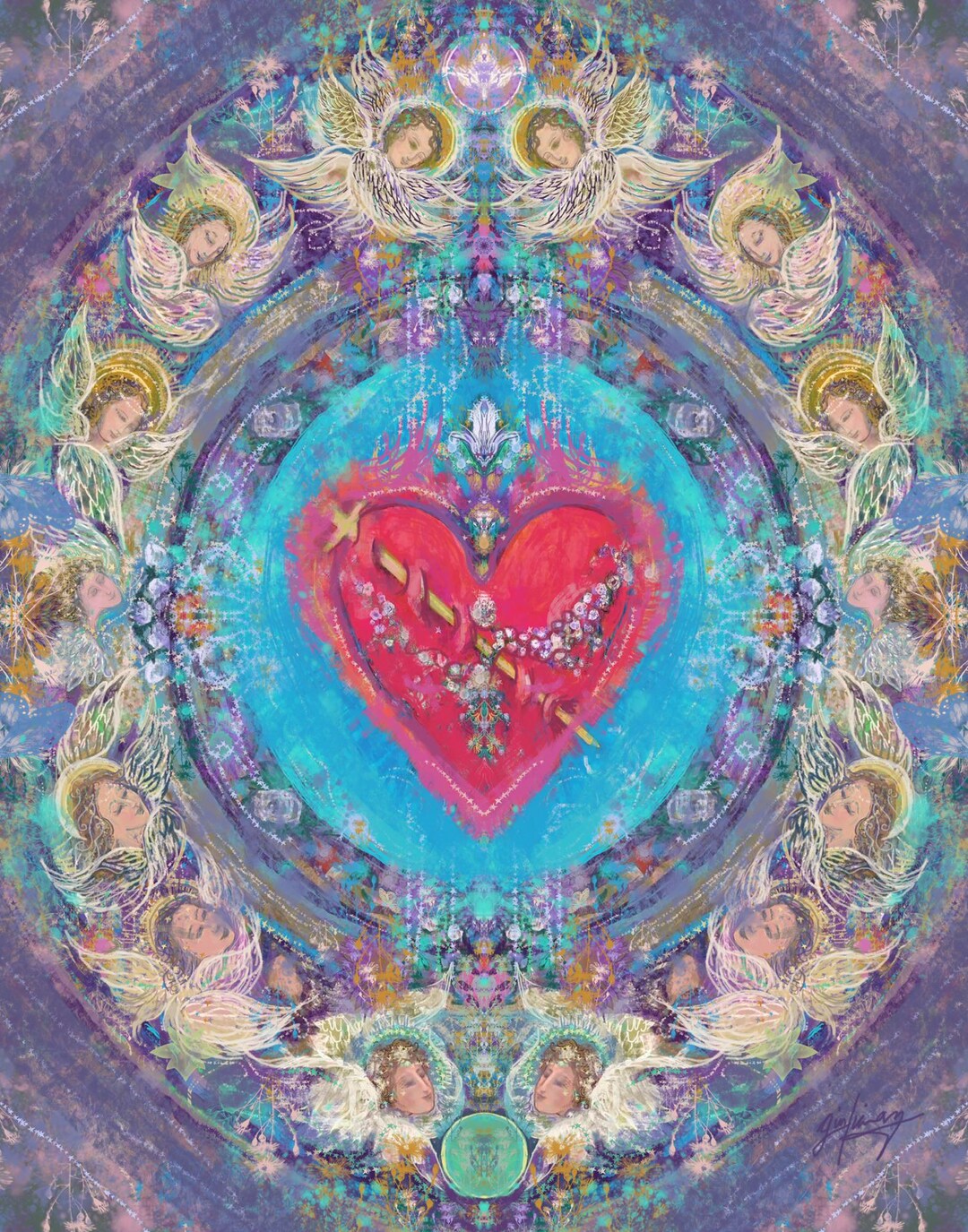 SALVE REGINA/ Queen of Angels/ Fine Art Print/ Lady of Compassion Grace ...