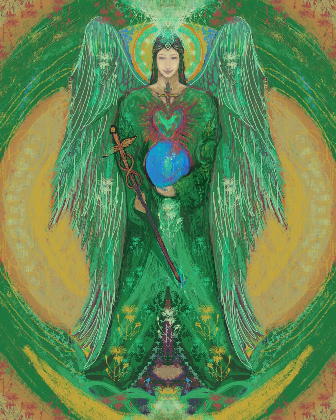 ARCHANGEL RAPHAEL / the Healer/ Sacred Art/ Fine Art Angel/ Holistic ...