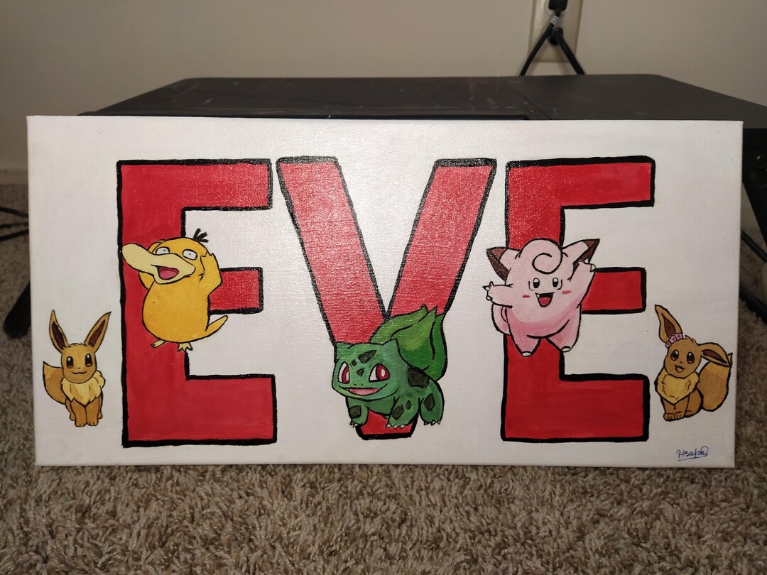 Custom Character Paintings With Names or Initials - Etsy