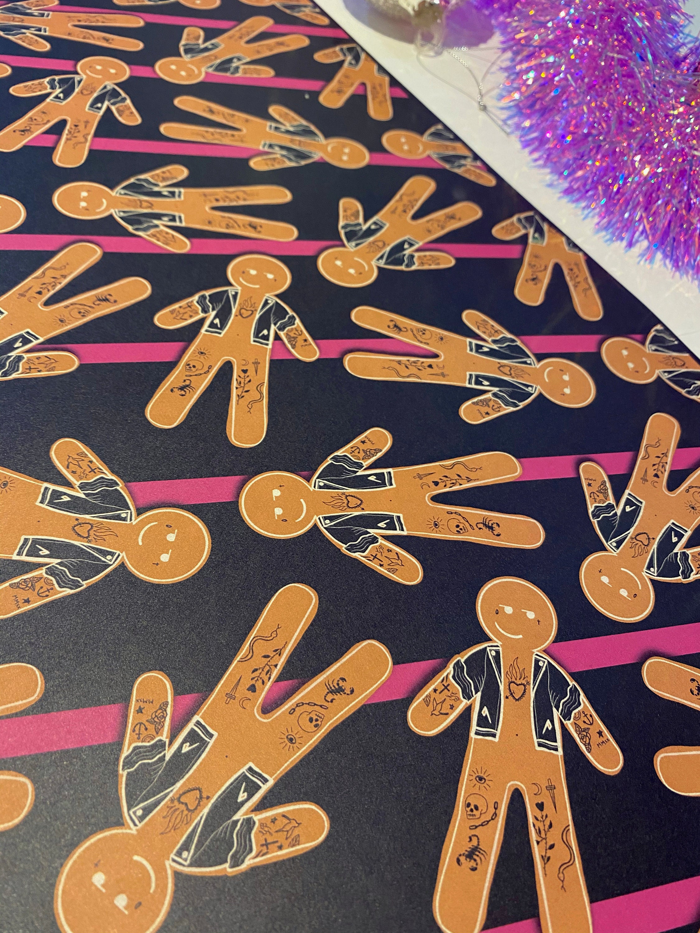 Skull Christmas Wrapping Paper - Punk Christmas Paper Gift Wrap ...