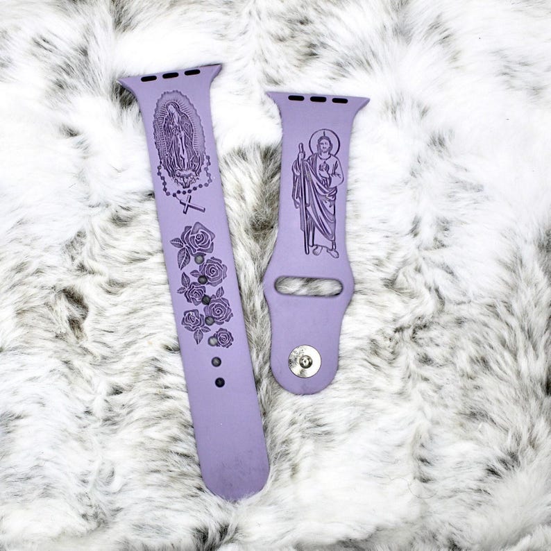 Virgin Mary Apple Watch Band: Laser Engraved Silicone Iwatch Strap - Etsy