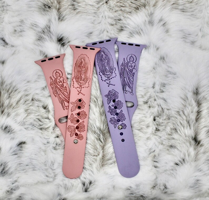 Virgin Mary Apple Watch Band: Laser Engraved Silicone Iwatch Strap - Etsy