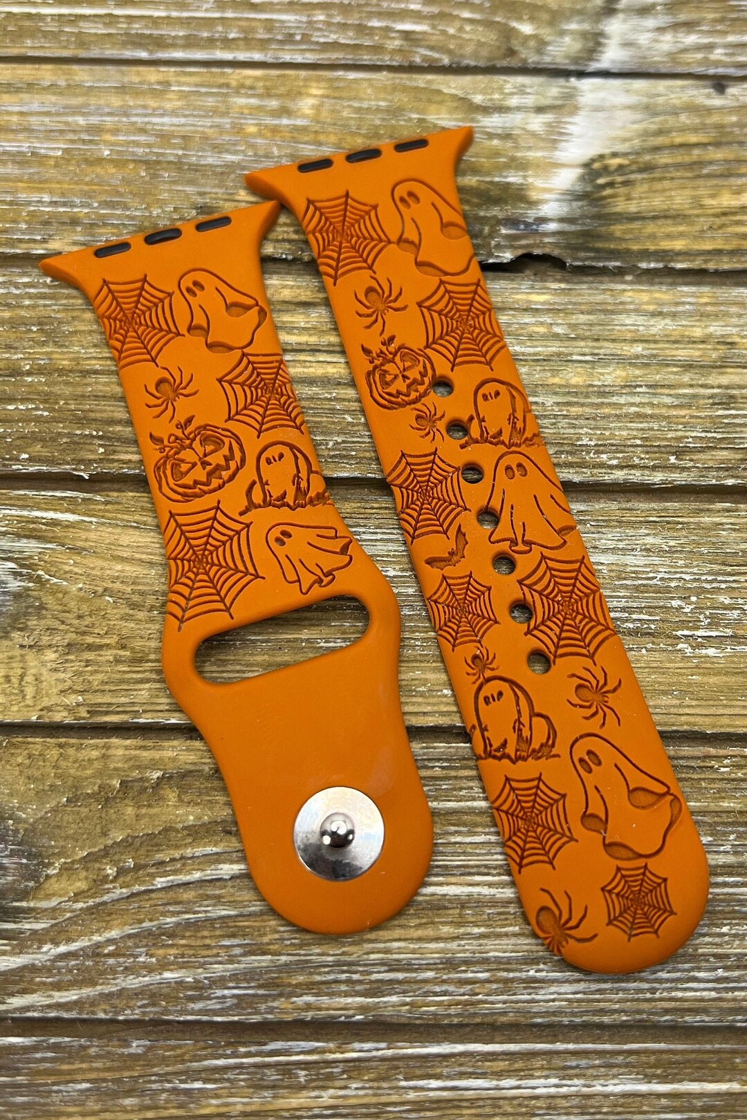 Halloween Design Watch Band for Apple Iwatch Silicone Engraved Ghosts ...