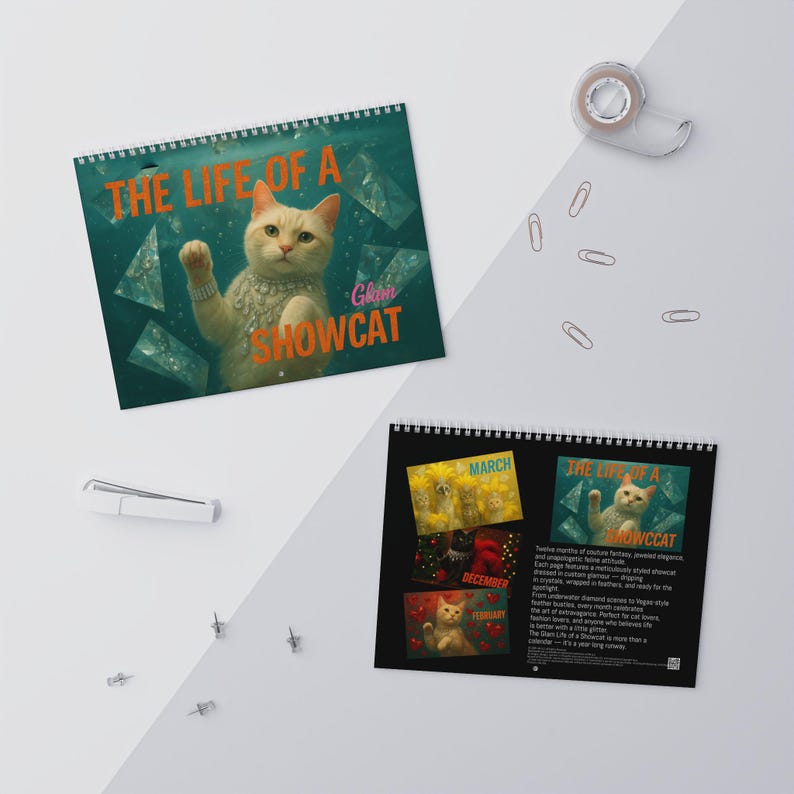 Calendrier mural 2026 La vie d'un chat d'exposition - Chats mignons ...