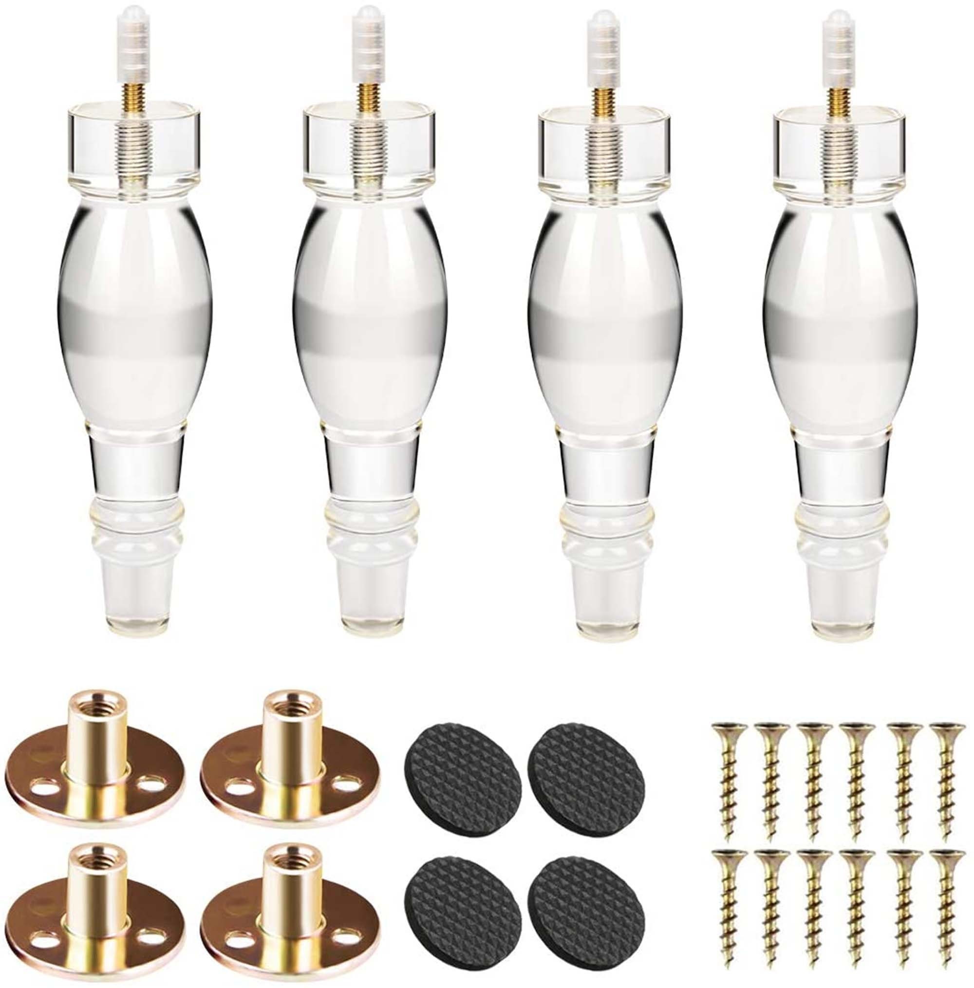 7 Inch Acrylic Furniture Legs Btowin 4pcs Clear Glass Spindle - Etsy