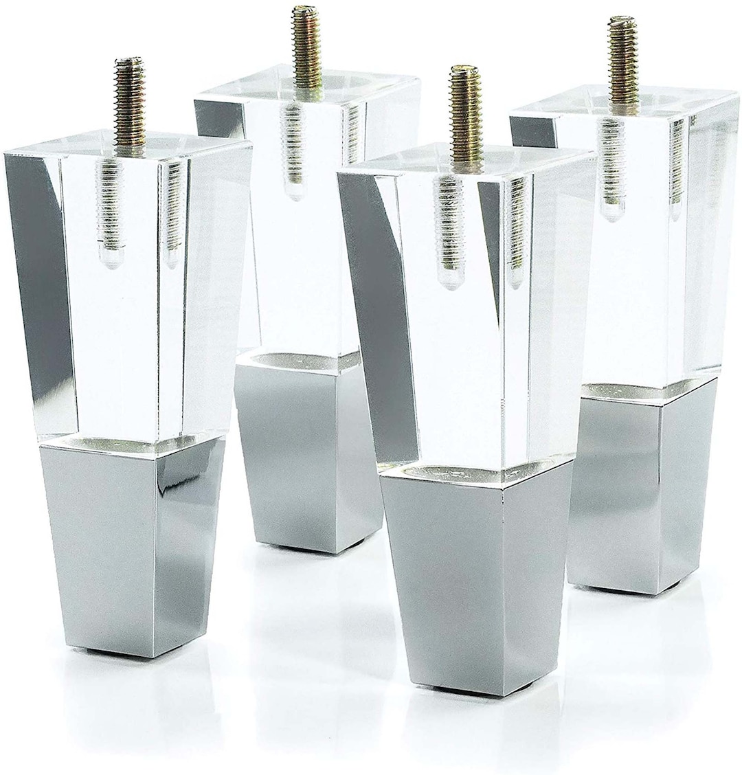 Pack of 4 Acrylic Furniture Legs Replacement Cabinet Feet Modern Home ...