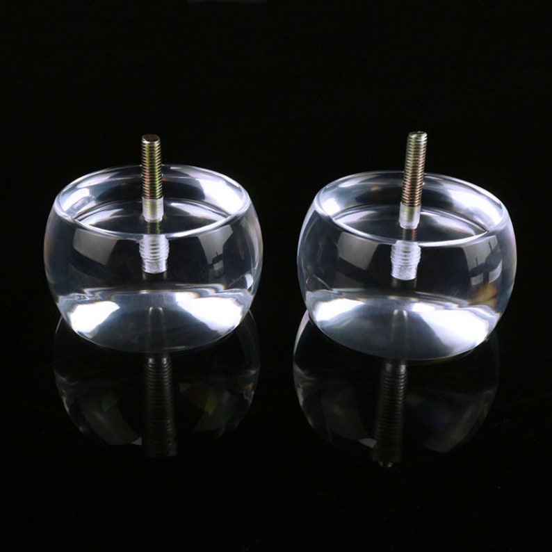 4pc Round Acrylic Furniture Legs: Transparent Sofa Feet Replacement - Etsy